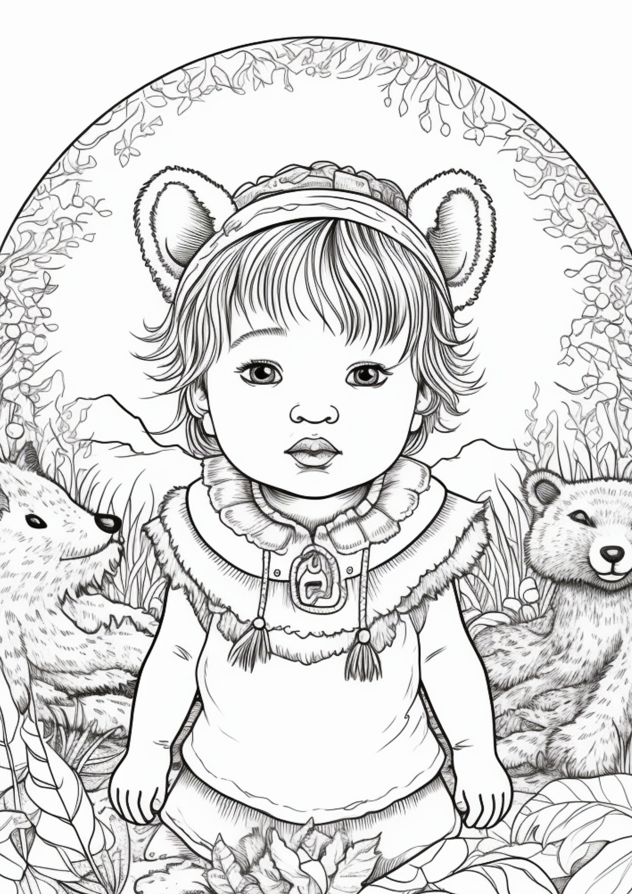 24 Fluffy Fur Girls Coloring Pages Adults Kids Instant - Etsy