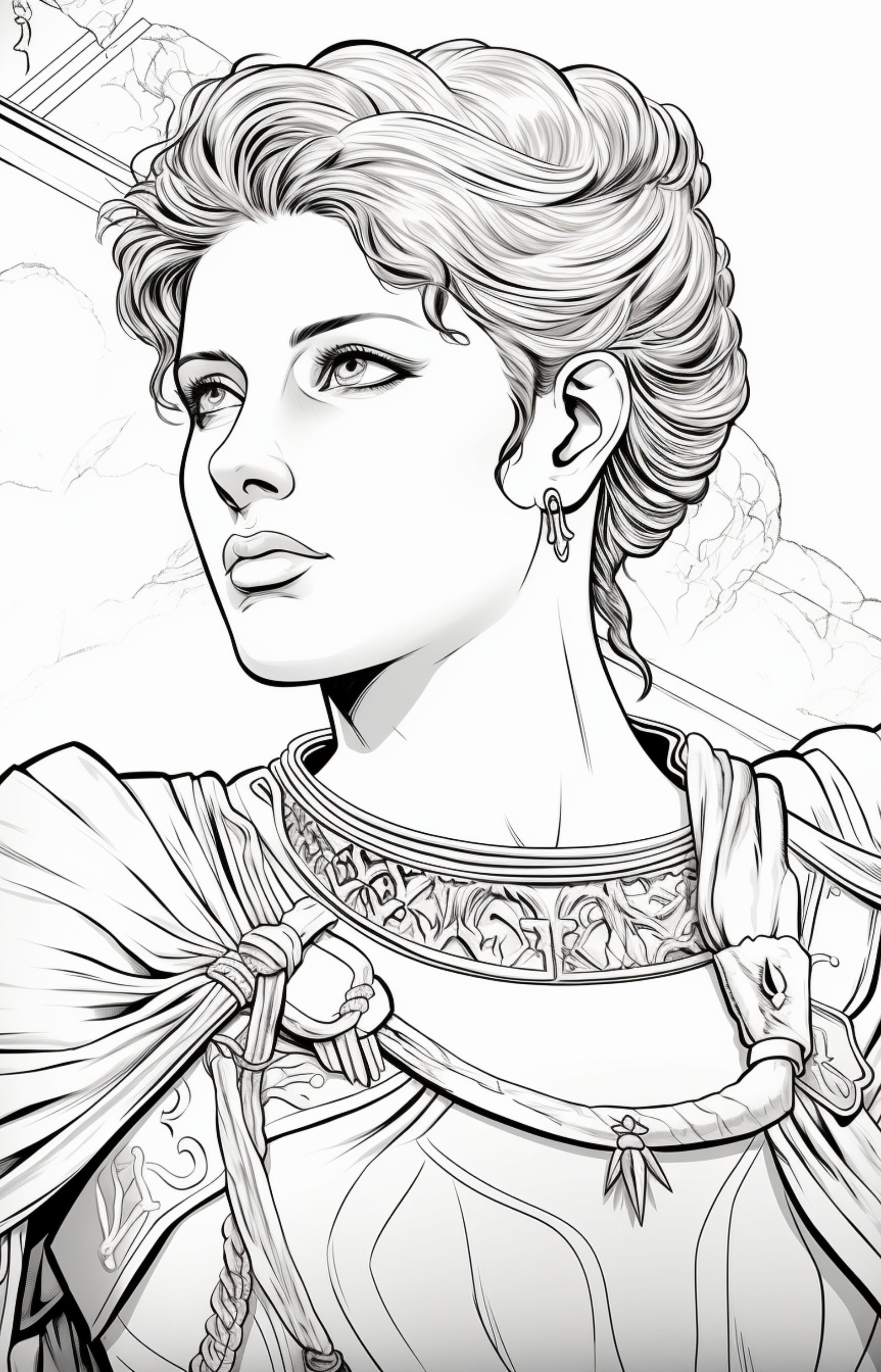 24 Roman Empire Woman Coloring Pages, Adults Kids Instant Download ...