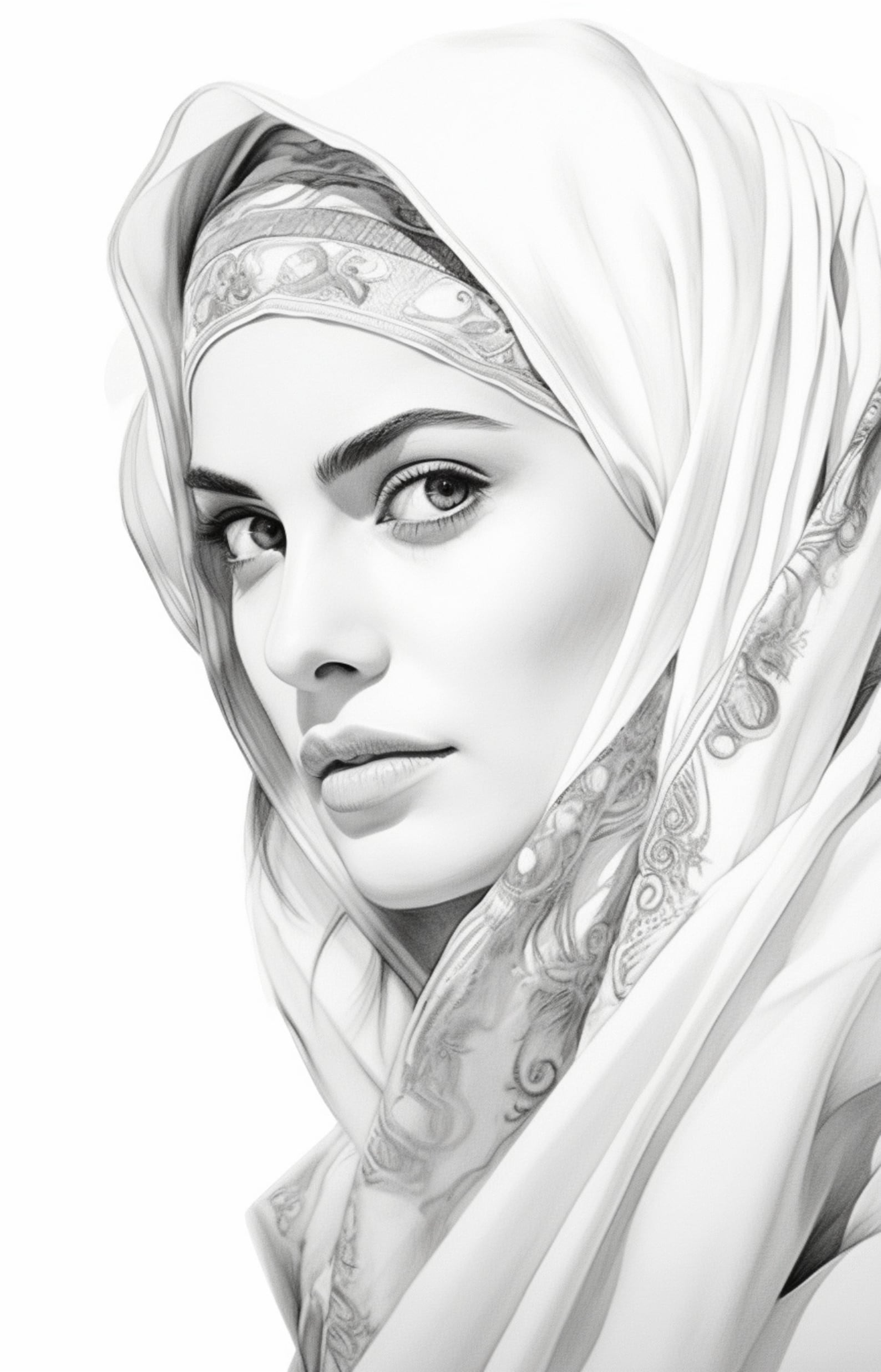 24 Traditional Arabic Woman Coloring Pages, Adults Kids Instant ...