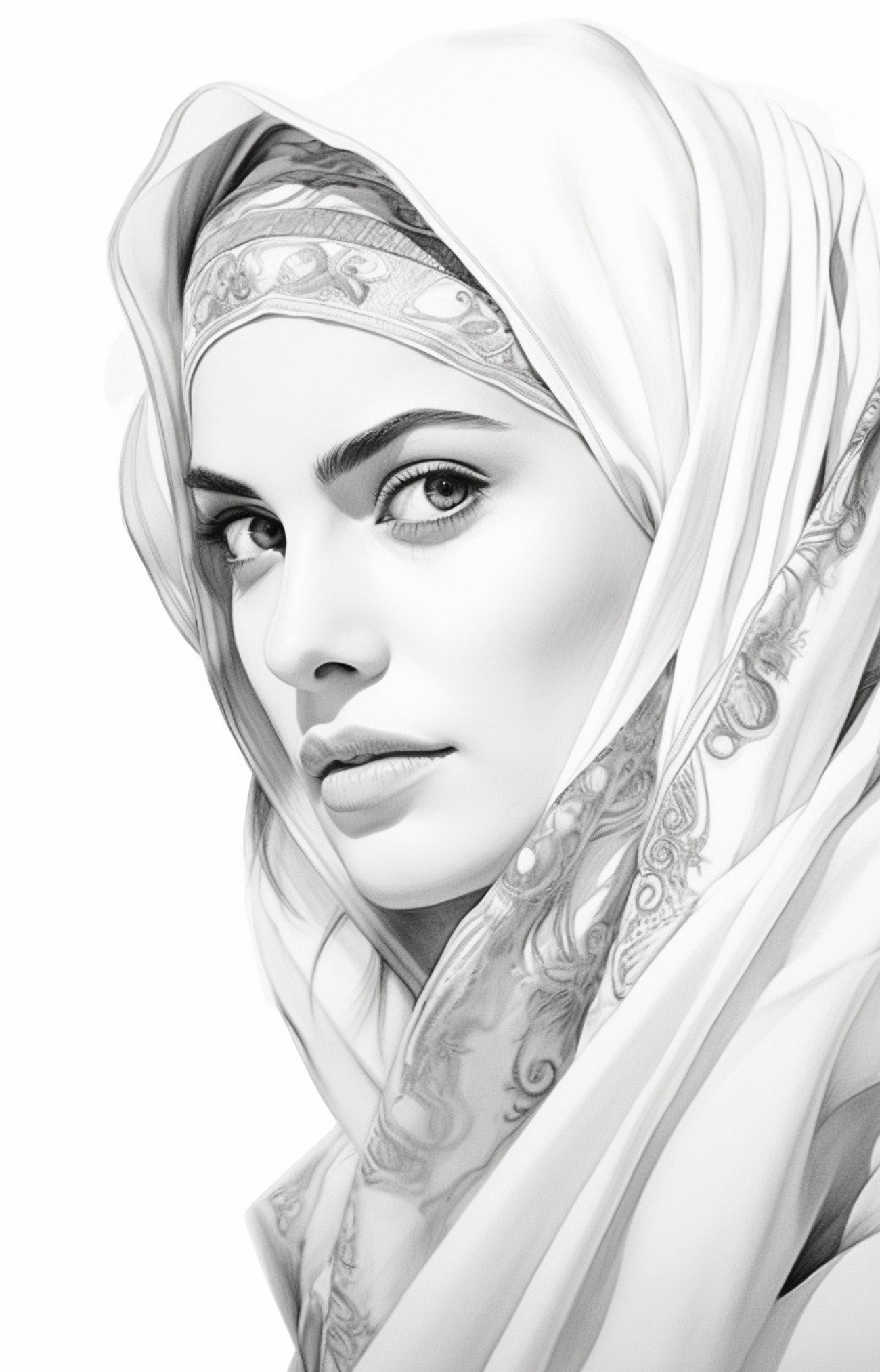24 Traditional Arabic Woman Coloring Pages, Adults Kids Instant ...