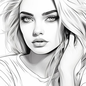 28 Beautiful Woman Coloring Pages, Adults + Kids- Instant Download ...