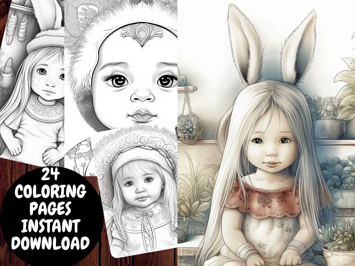 24 Fluffy Fur Girls Coloring Pages Adults Kids Instant - Etsy
