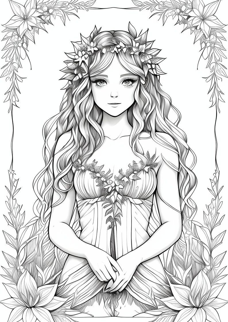 23 Forest Fairies Coloring Pages, Adults Kids Instant Download ...