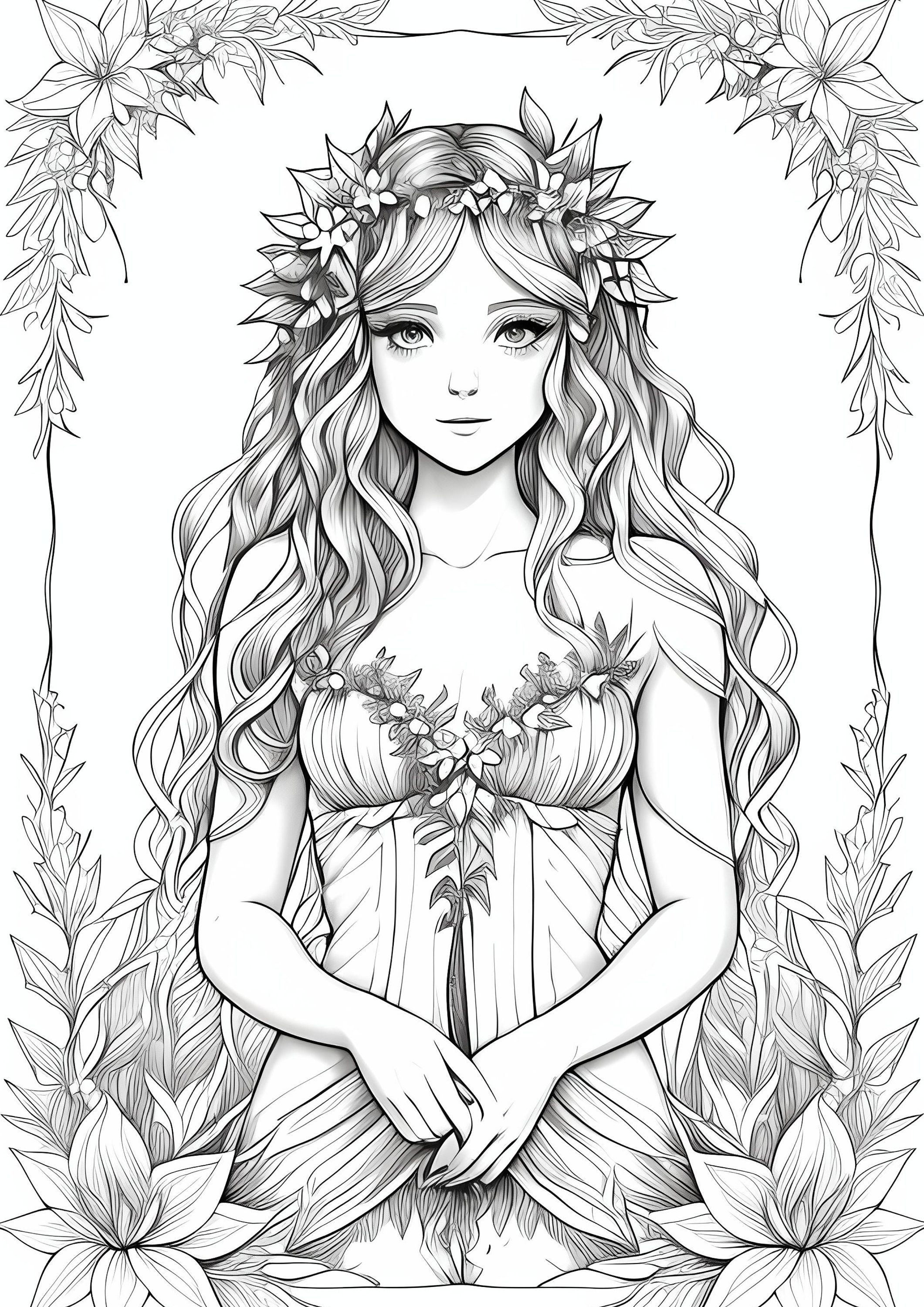 23 Forest Fairies Coloring Pages, Adults Kids Instant Download ...