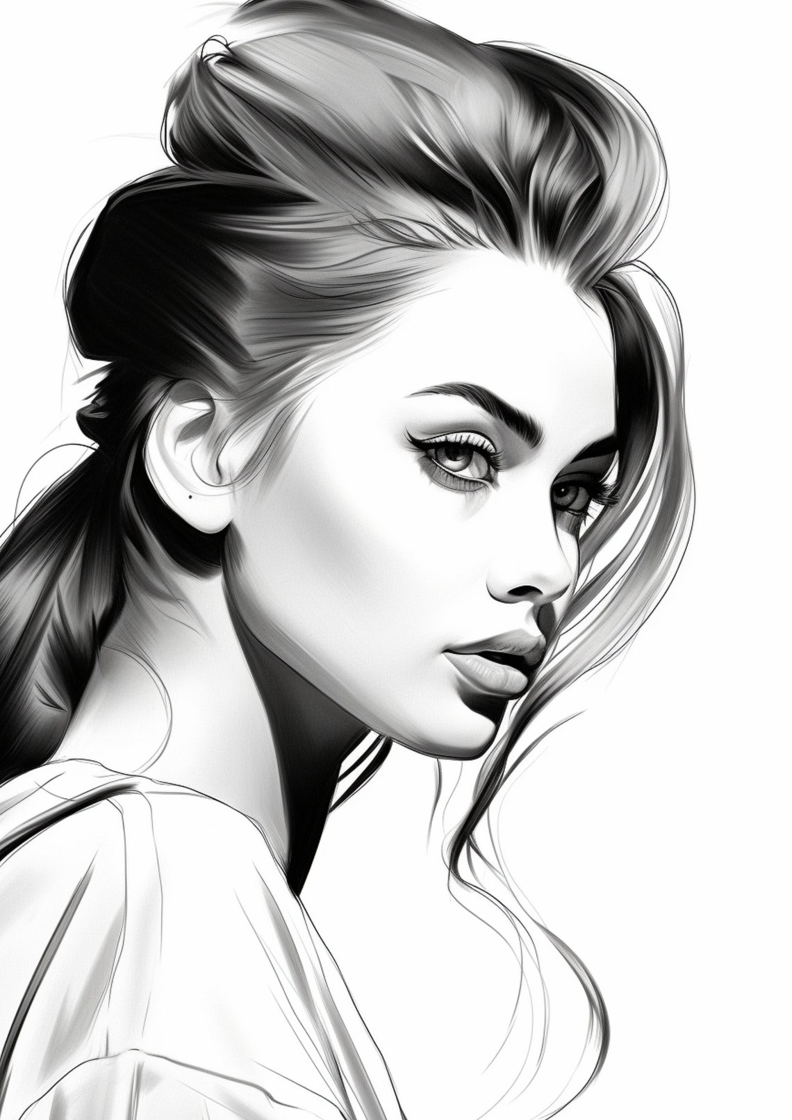 28 Beautiful Woman Coloring Pages, Adults Kids Instant Download ...