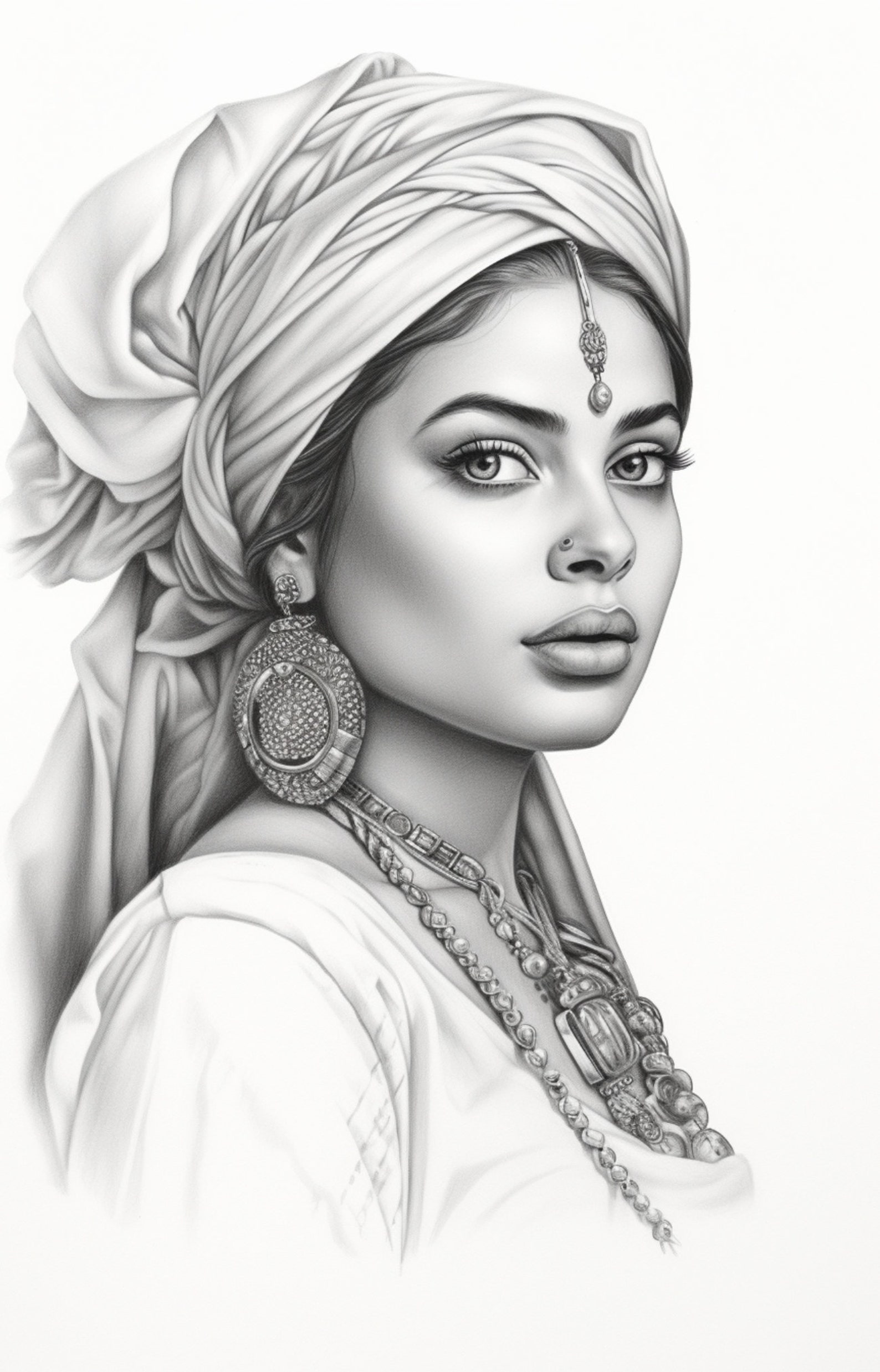 24 Traditional Arabic Woman Coloring Pages, Adults Kids Instant ...
