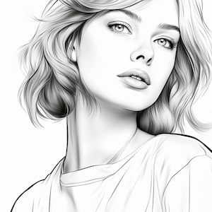 34 Realistic Woman Coloring Pages, Adults + Kids- Instant Download ...