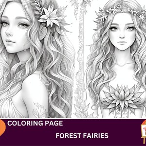 23 Forest Fairies Coloring Pages, Adults + Kids- Instant Download ...