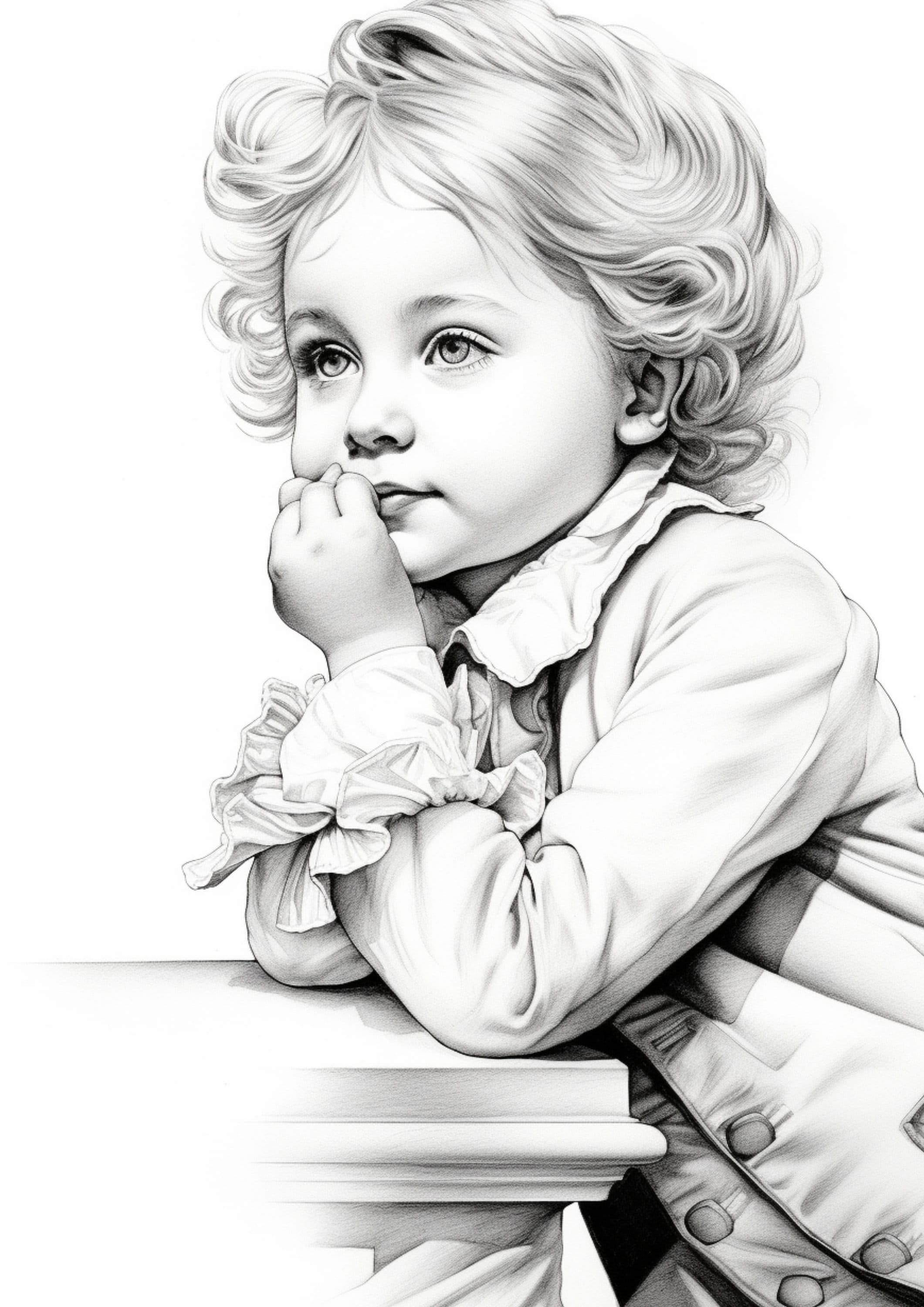 26 Realistic Toddlers Coloring Pages Adults Kids Instant - Etsy