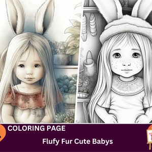 24 Fluffy Fur Girls Coloring Pages Adults Kids Instant - Etsy