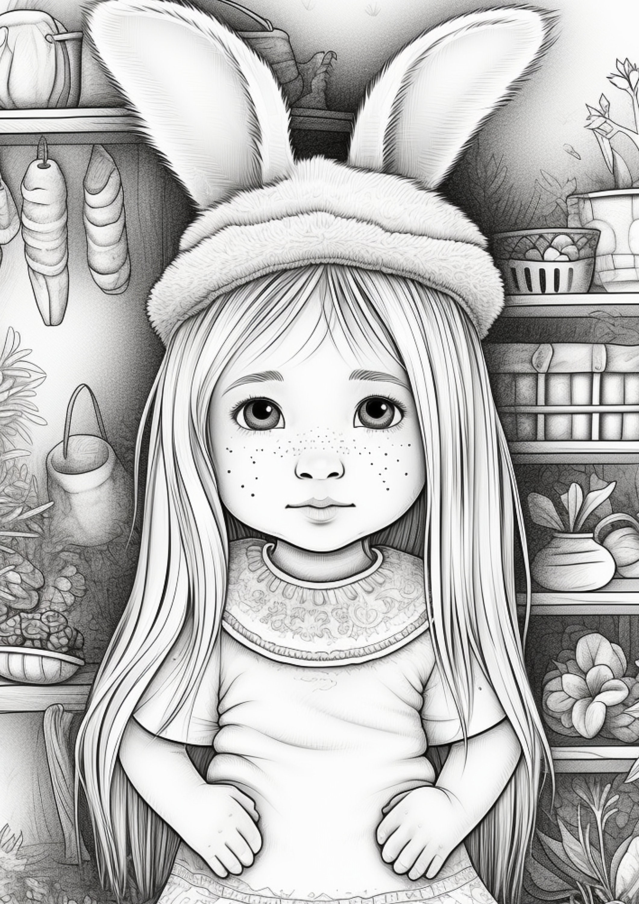 24 Fluffy Fur Girls Coloring Pages Adults Kids Instant - Etsy