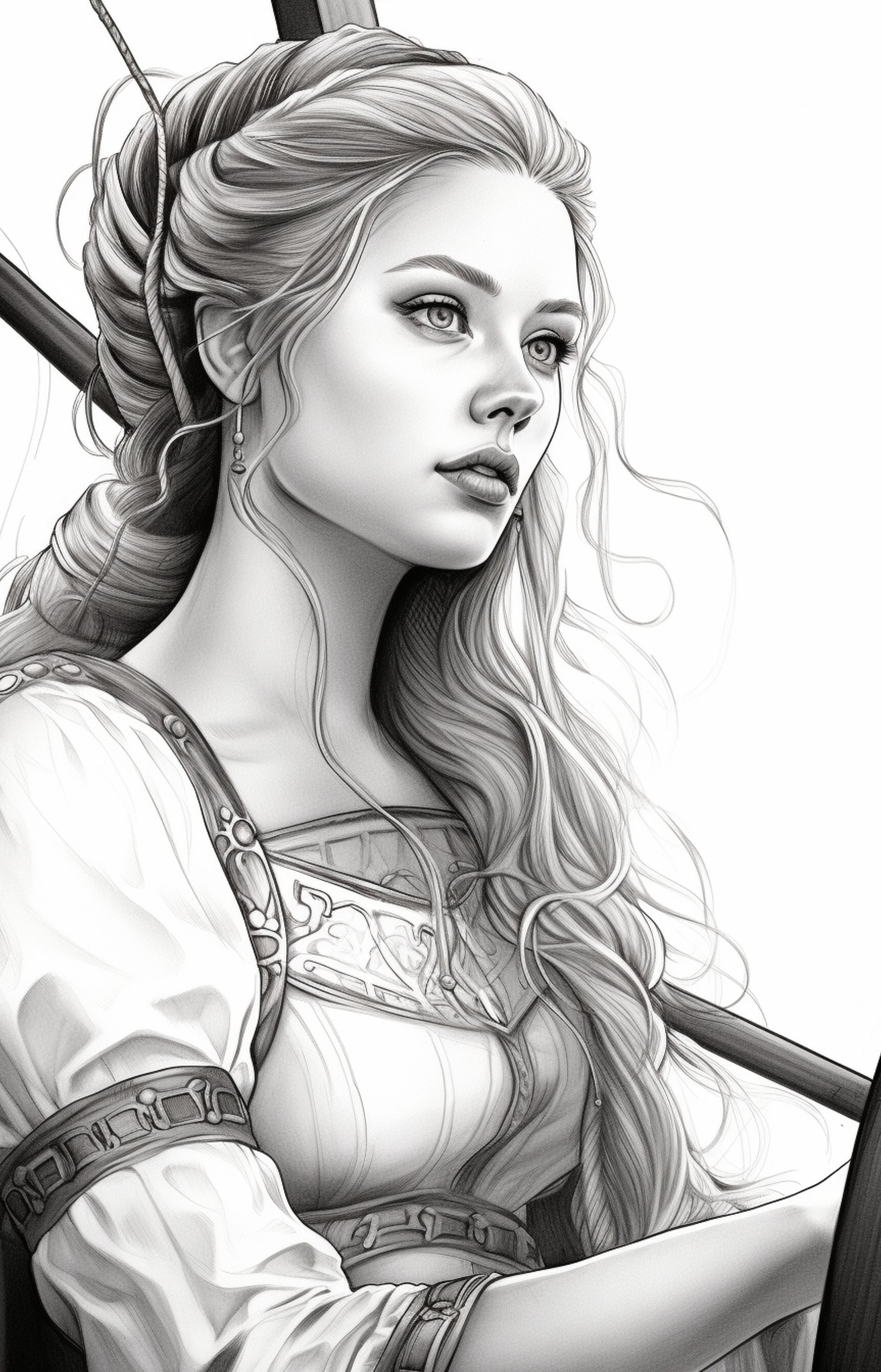 23 Viking Woman Coloring Pages, Adults + Kids- Instant Download ...
