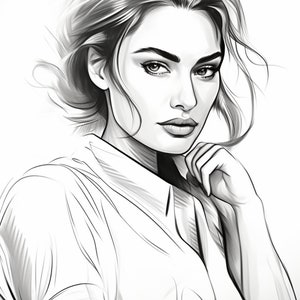 34 Realistic Woman Coloring Pages, Adults + Kids- Instant Download ...