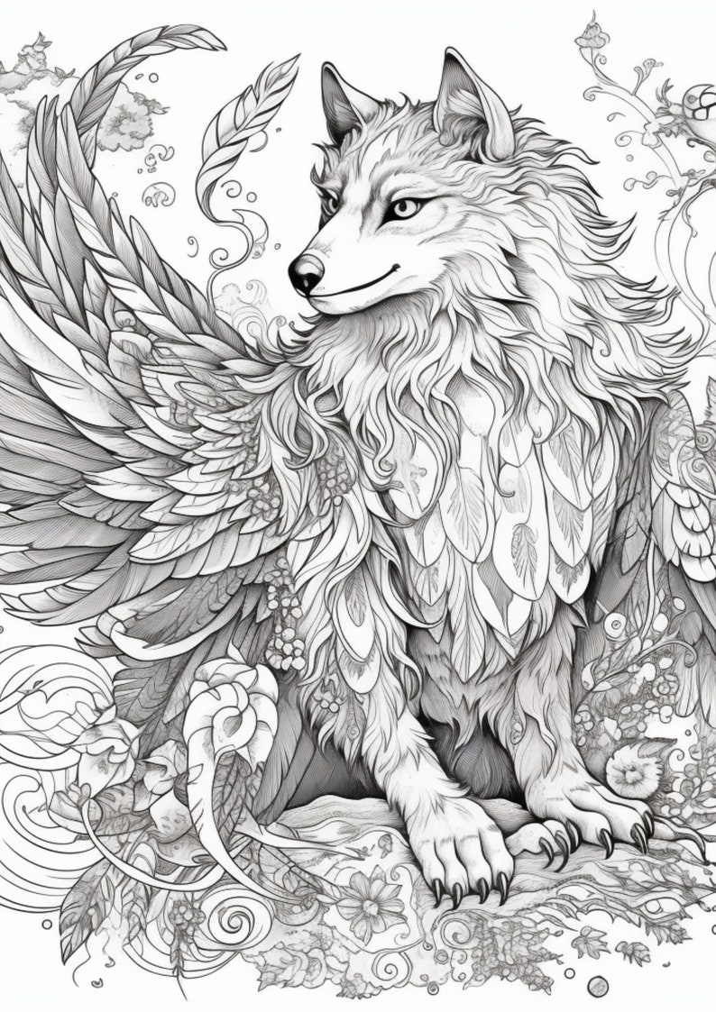 22 Mystical Fantasy Coloring Pages for Adults and Kids, Instant ...