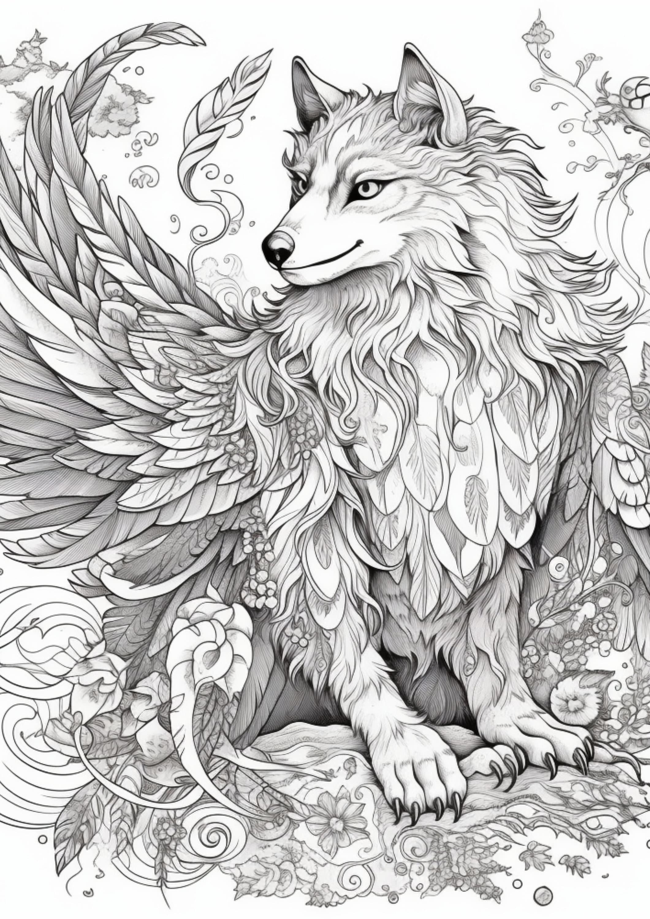22 Mystical Fantasy Coloring Pages for Adults and Kids, Instant ...
