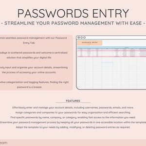 Accounts Tracker for Google Sheets | Passwords Tracker Spreadsheet ...