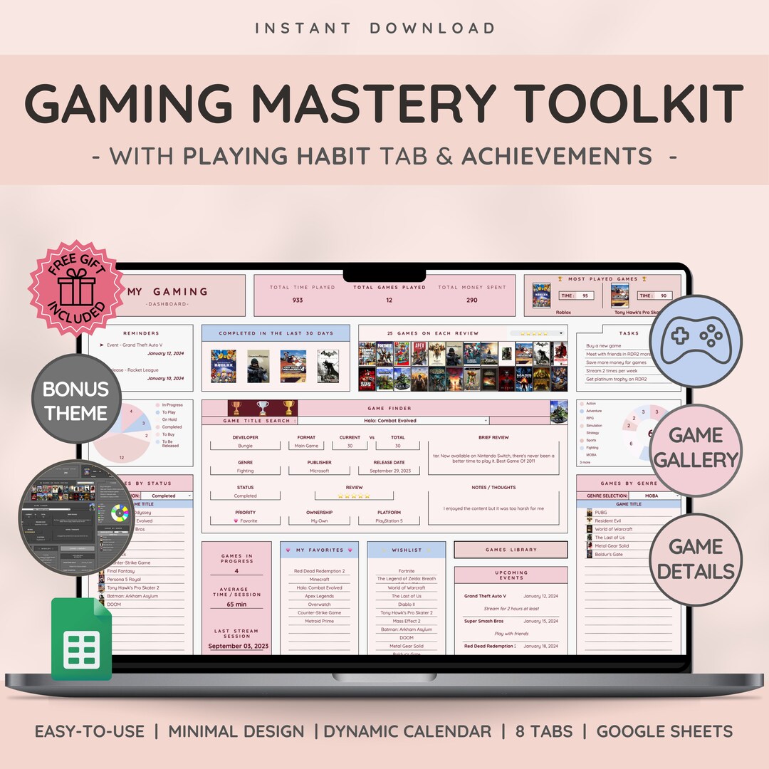 Gaming Tracker Toolkit With Games Gallery Interactive Progress Game ...