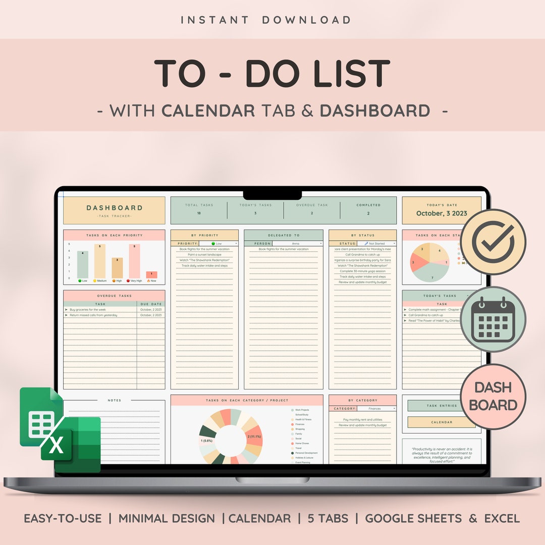 To Do List, Task Tracker, and Productivity Planner Daily, Weekly ...