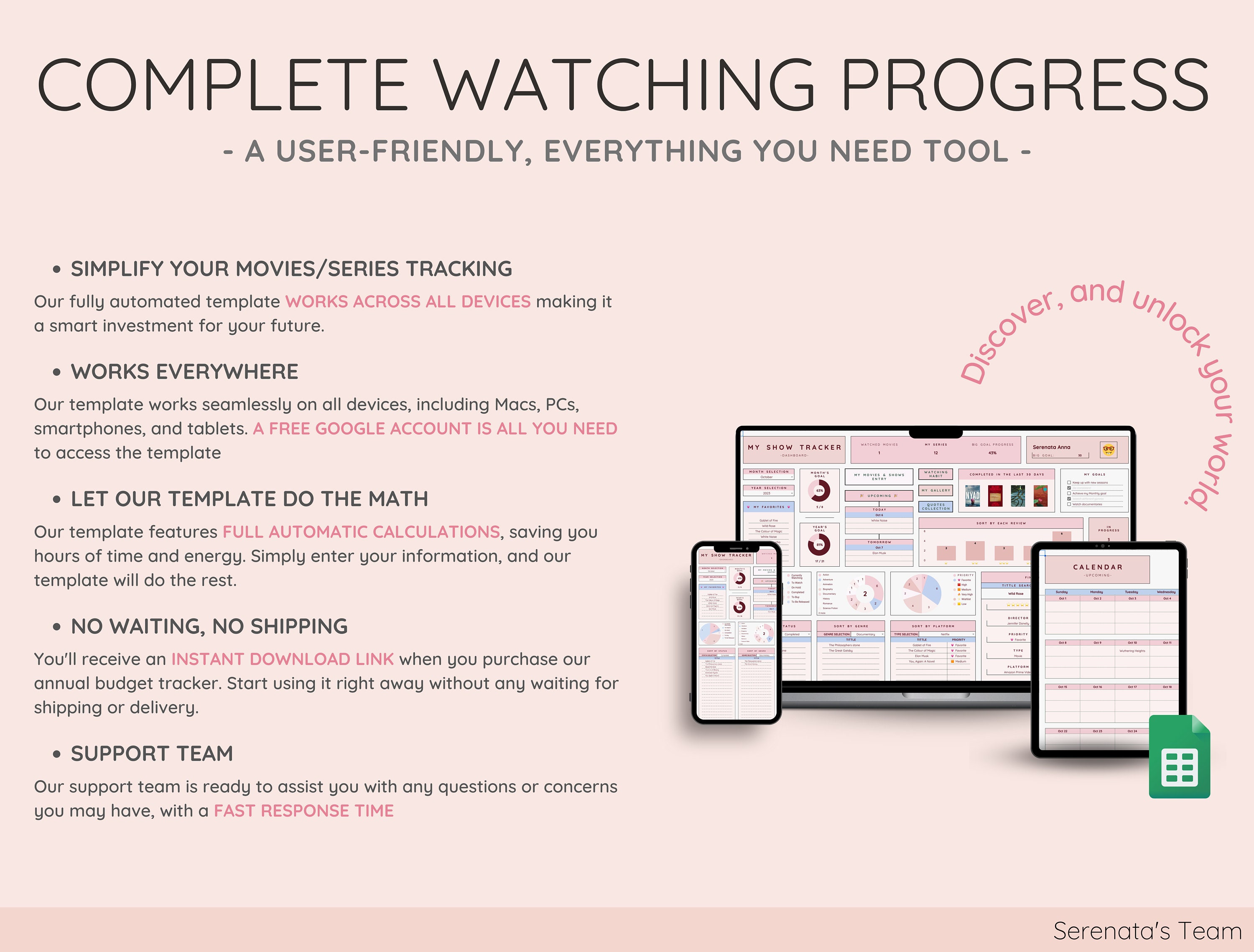 Shows Movies & Videos Tracker With Gallery Collection Series Planner With Review Spreadsheet ...