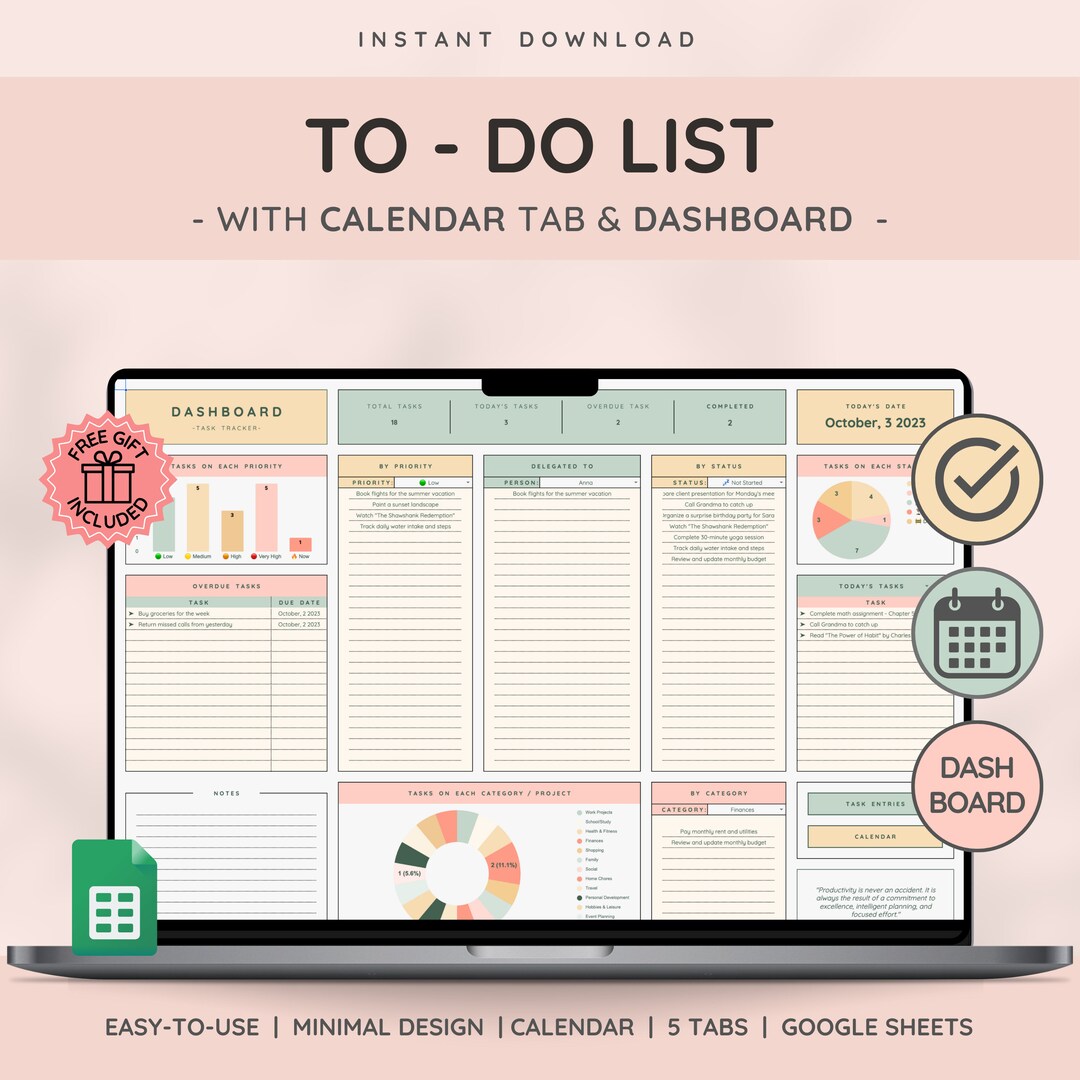 To Do List, Task Tracker, and Productivity Planner Daily, Weekly ...