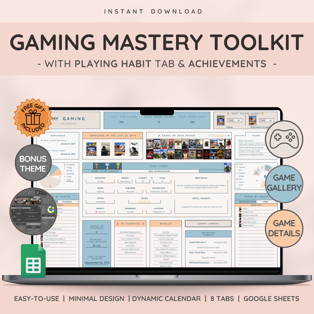 Gaming Tracker Toolkit With Games Gallery Interactive Progress Game ...