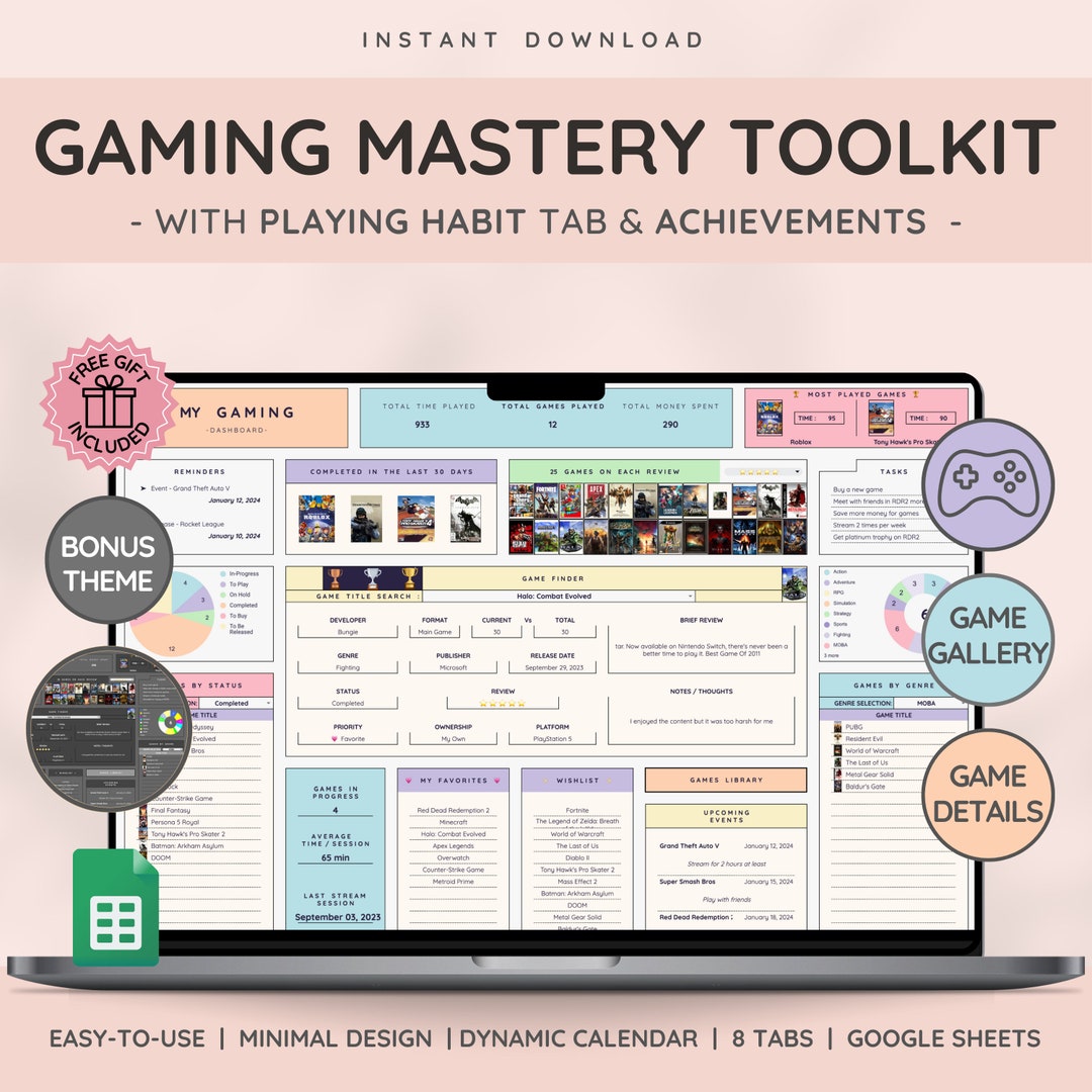 Gaming Tracker Toolkit With Games Gallery Interactive Progress Game ...