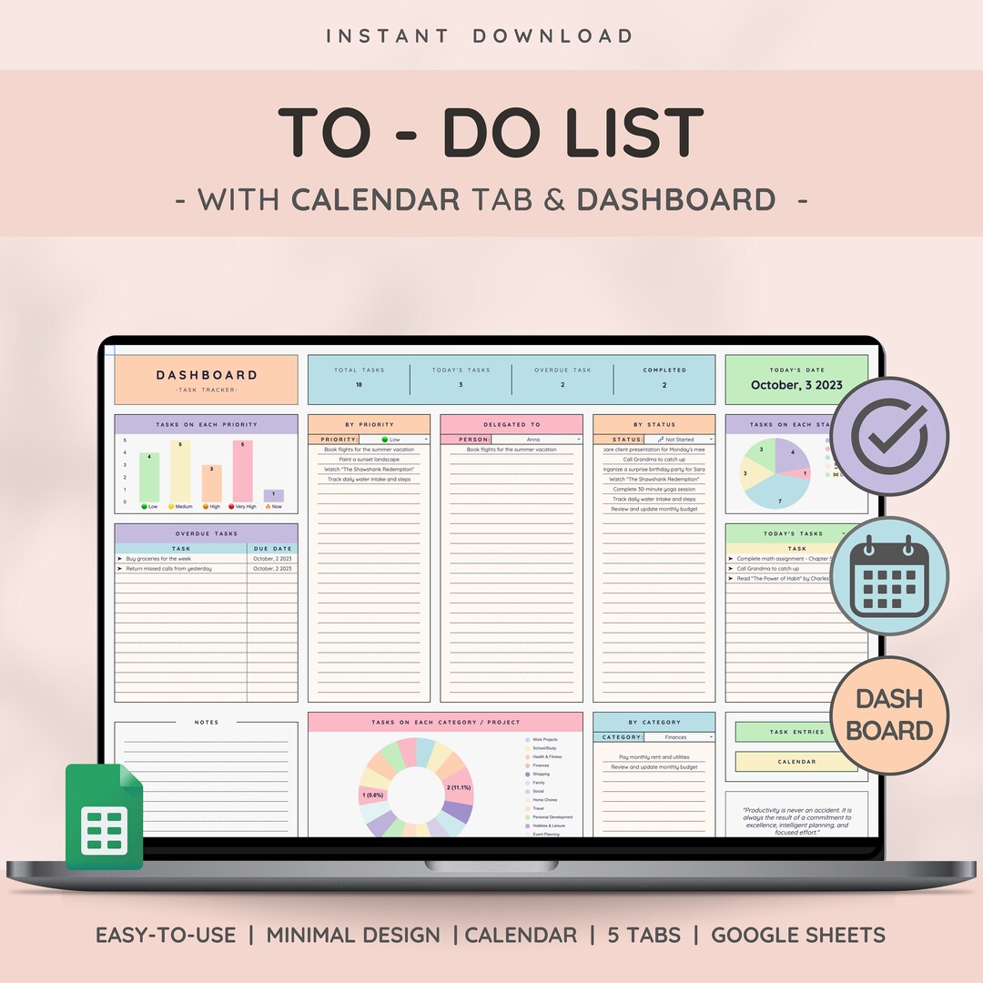 To Do List, Task Tracker, and Productivity Planner Daily, Weekly ...