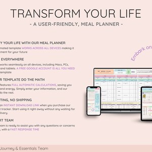 Weekly Meal Planner | Transform Your Cooking | Water Tracker | Weight ...