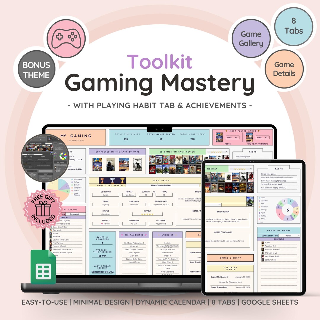 Gaming Tracker Toolkit With Games Gallery | Interactive Progress | Game ...