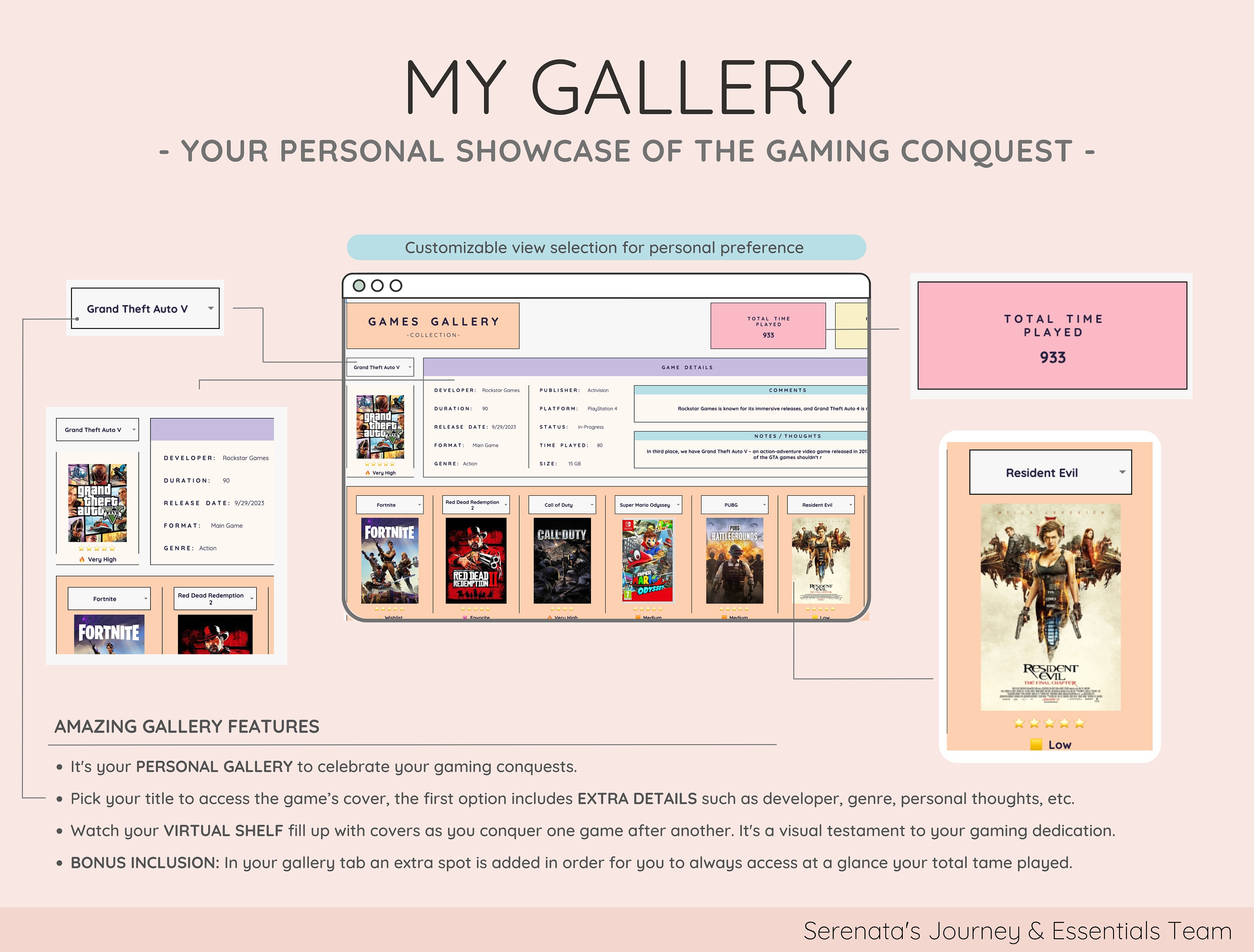 Gaming Tracker Toolkit With Games Gallery | Interactive Progress | Game ...