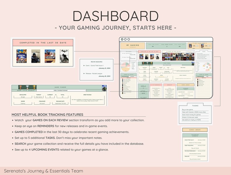 Gaming Tracker Toolkit With Games Gallery Interactive Progress Game ...