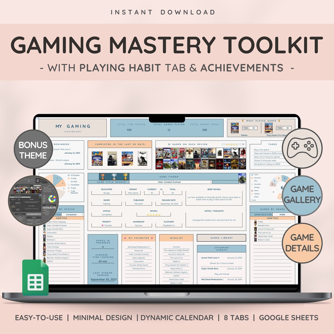 Gaming Tracker Toolkit With Games Gallery Interactive Progress Game ...