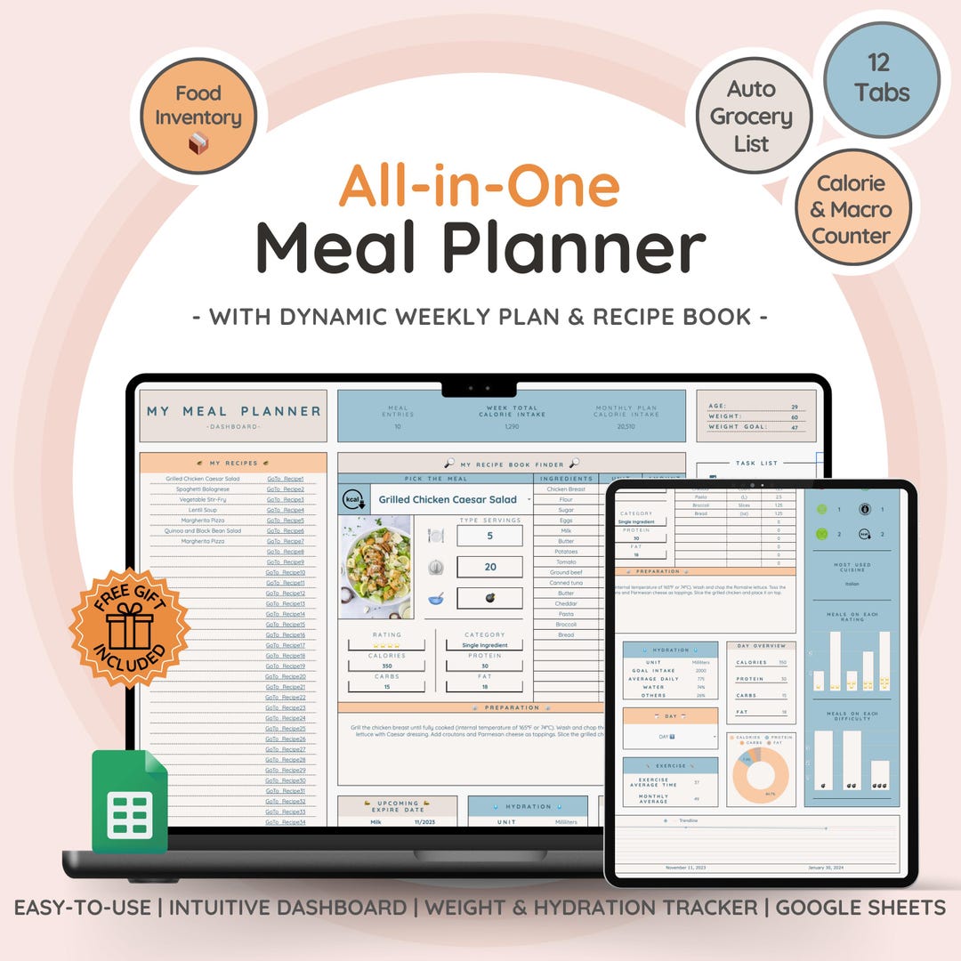Weekly Meal Planner | Transform Your Cooking | Water Tracker | Weight ...