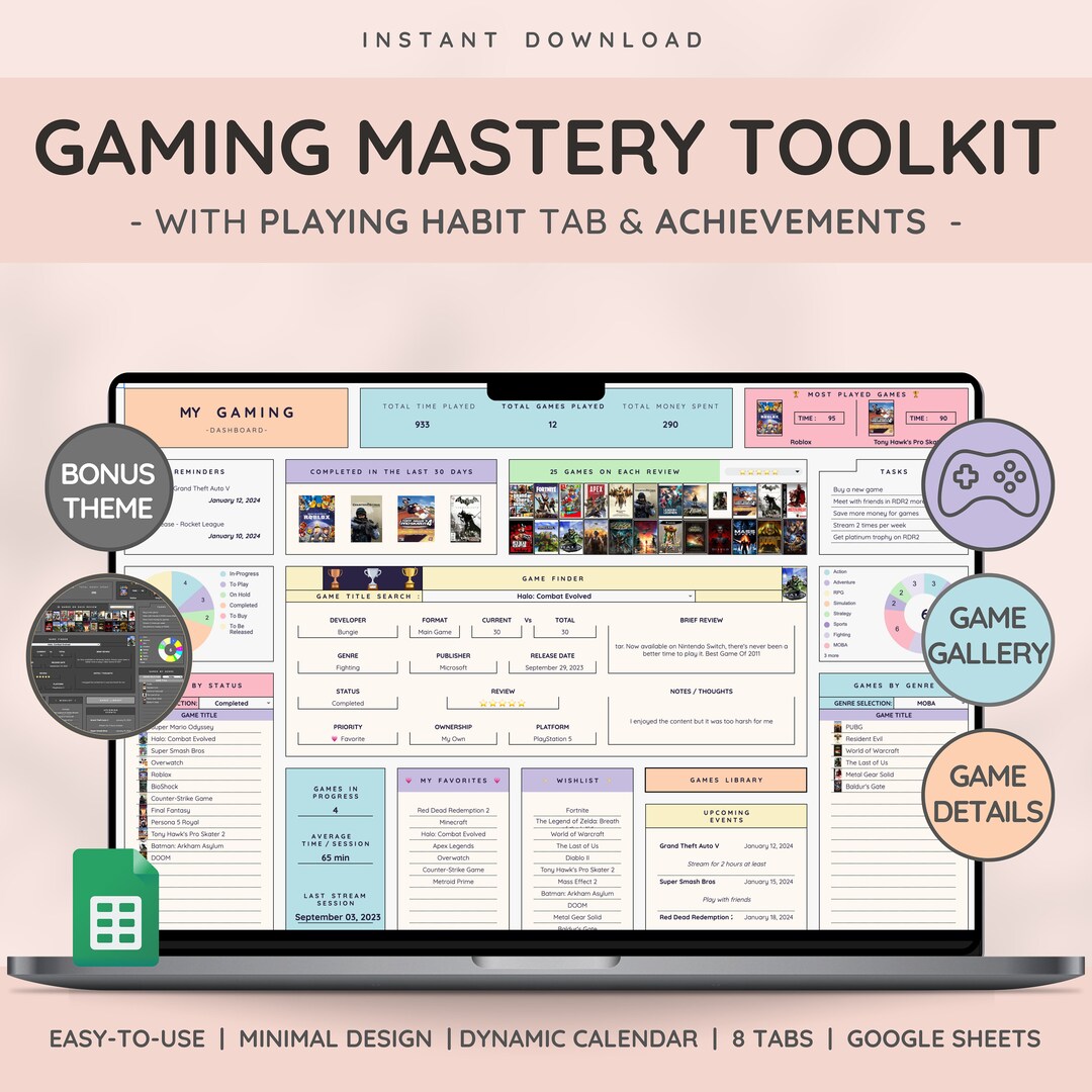 Gaming Tracker Toolkit With Games Gallery Interactive Progress Game ...