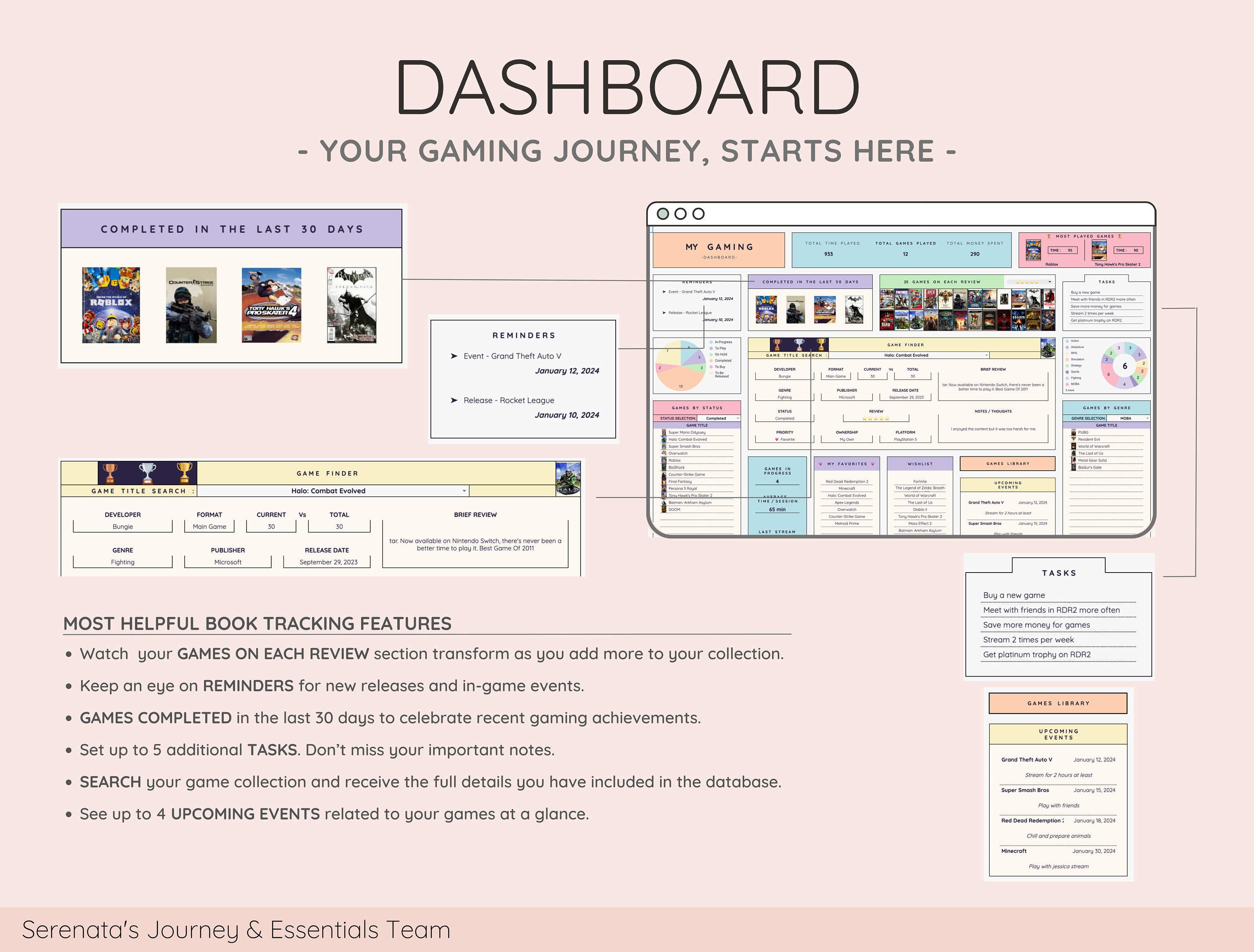 Gaming Tracker Toolkit With Games Gallery Interactive Progress Game ...