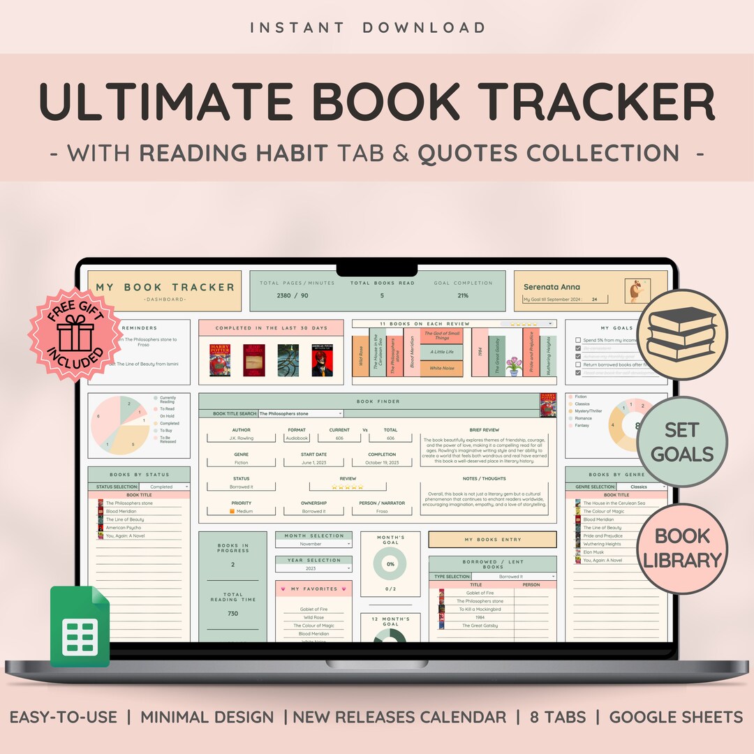 Ultimate Book & Reading Tracker With Book Collection Reading Planner ...