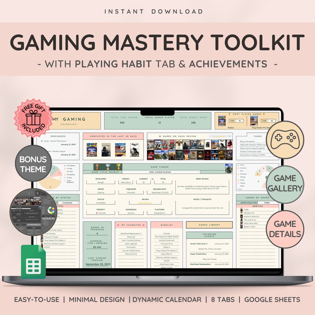 Gaming Tracker Toolkit With Games Gallery Interactive Progress Game ...