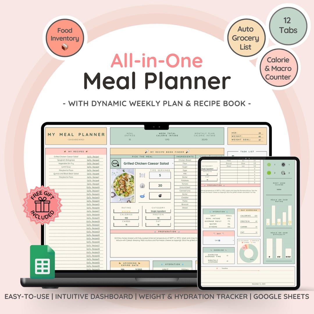 Weekly Meal Planner | Transform Your Cooking | Water Tracker | Weight ...