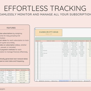 Streamline Your Subscriptions | Effortless Tracking & Financial Planning Template | Automated ...