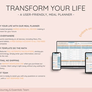 Weekly Meal Planner | Transform Your Cooking | Water Tracker | Weight ...