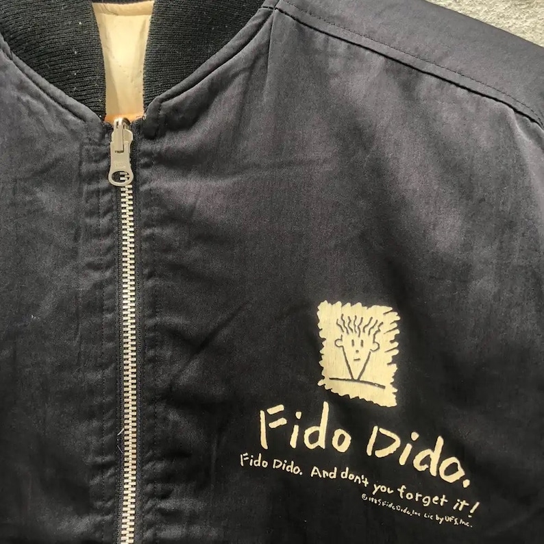 Rare Vintage 80s FIDO DIDO Bomber Jacket Sweater Size Medium - Etsy