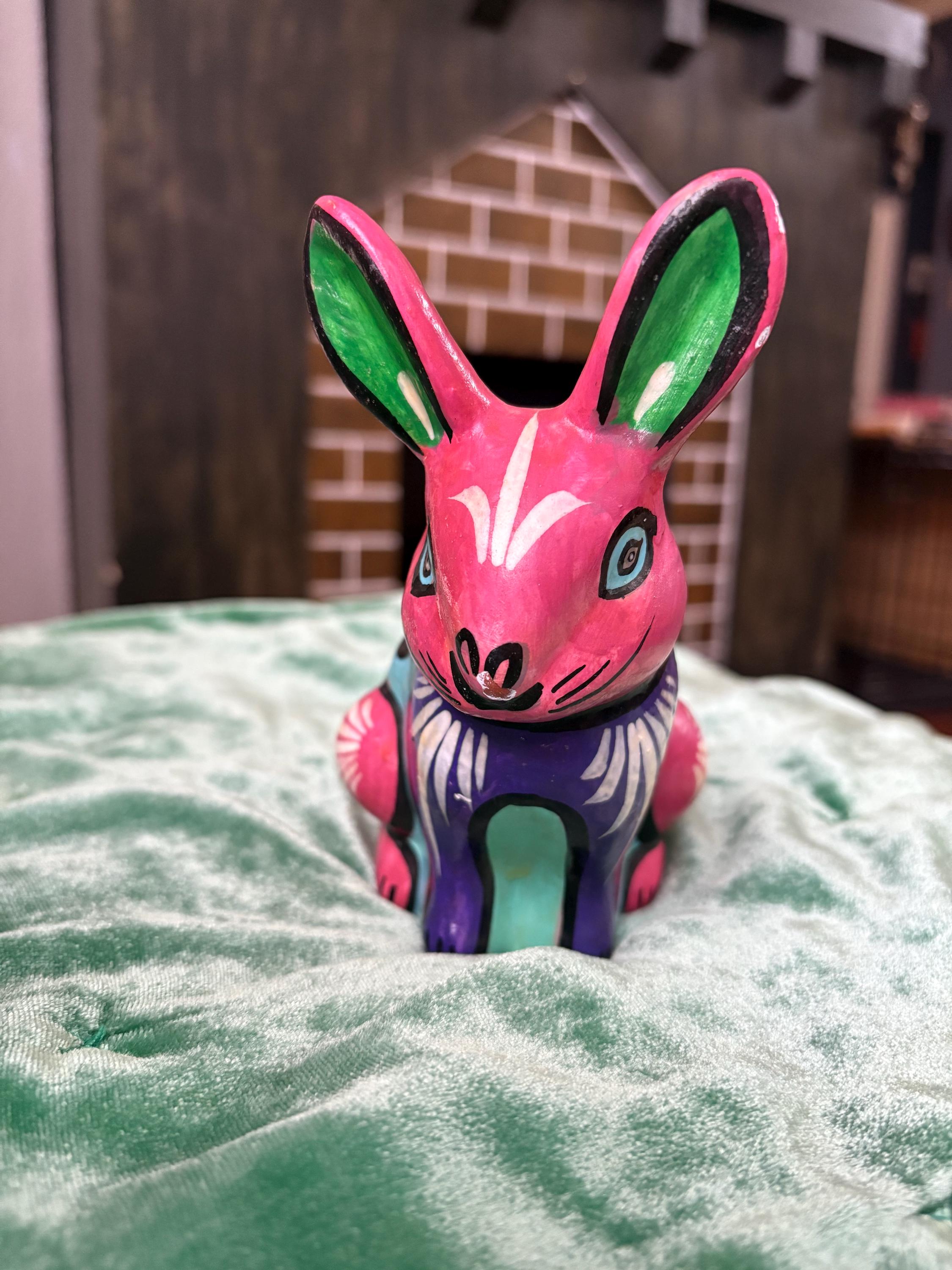 Hand-painted Oaxacan Alebrije Rabbit: Mexican Folk Art Figurine - Etsy