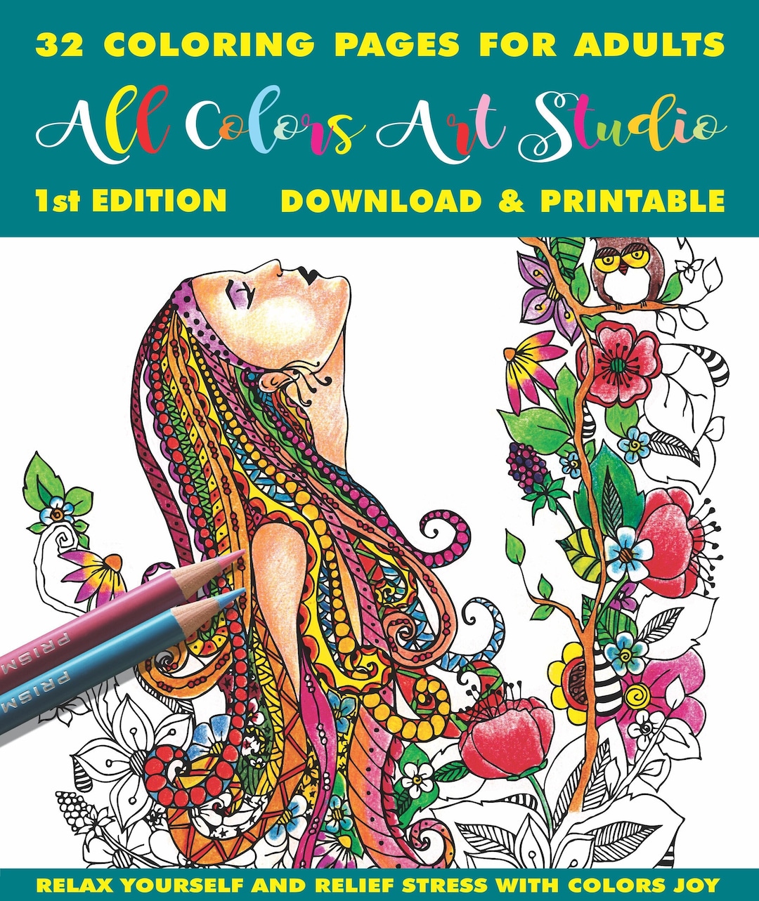 E-BOOK 1th Edition ~ 32 Coloring Pages for Adults - Etsy