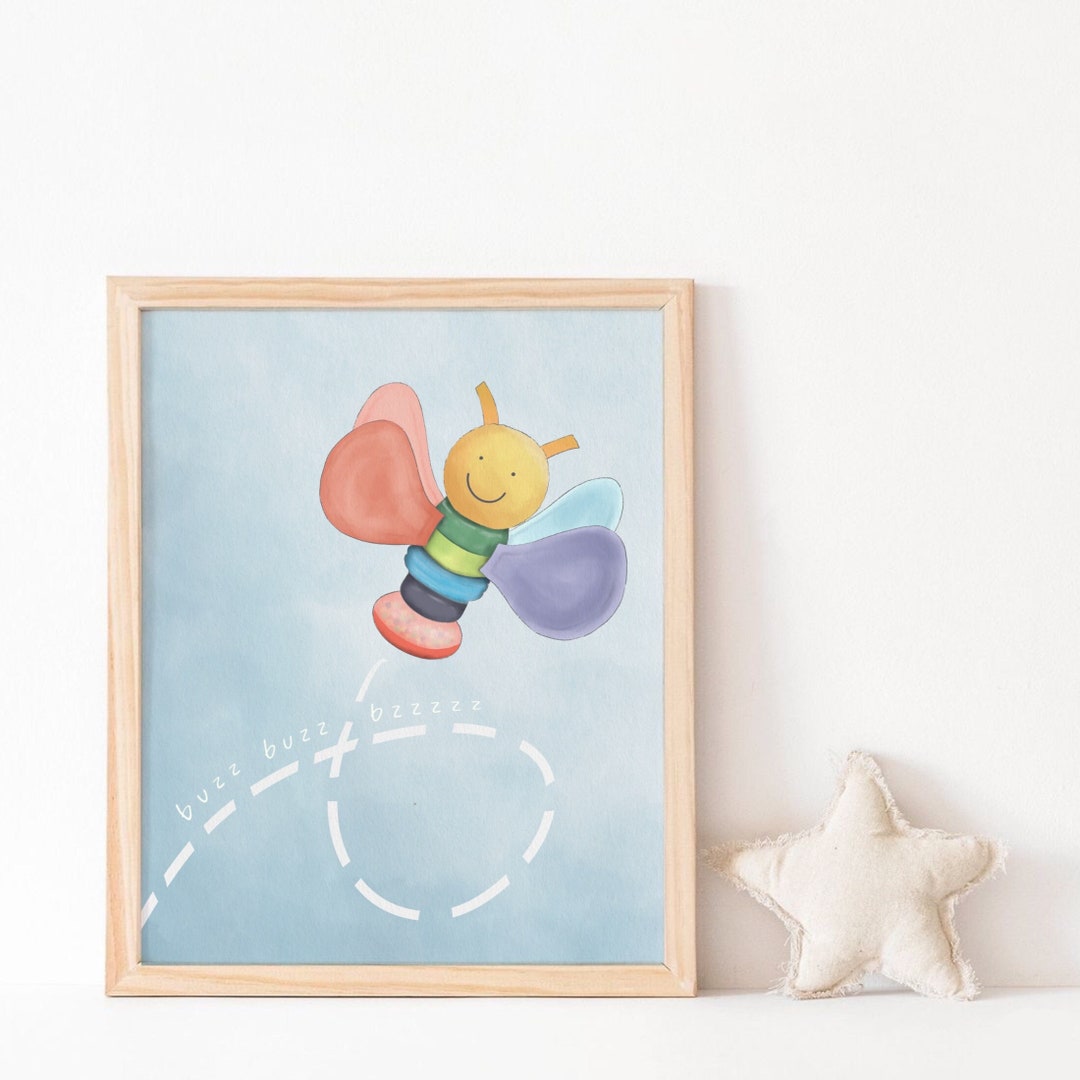 Firefly Buzz Buzz Bzzz // Favourite Toy Illustration // Nursery Artwork ...