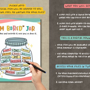 Printable Editable SUMMER I'm BORED JAR Plus Creativity Challenge for ...