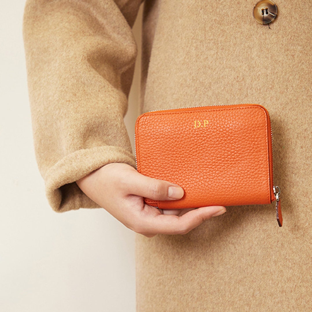 IRIS - Personalized Leather Zipper Women Wallet - Monogrammed Wallet ...