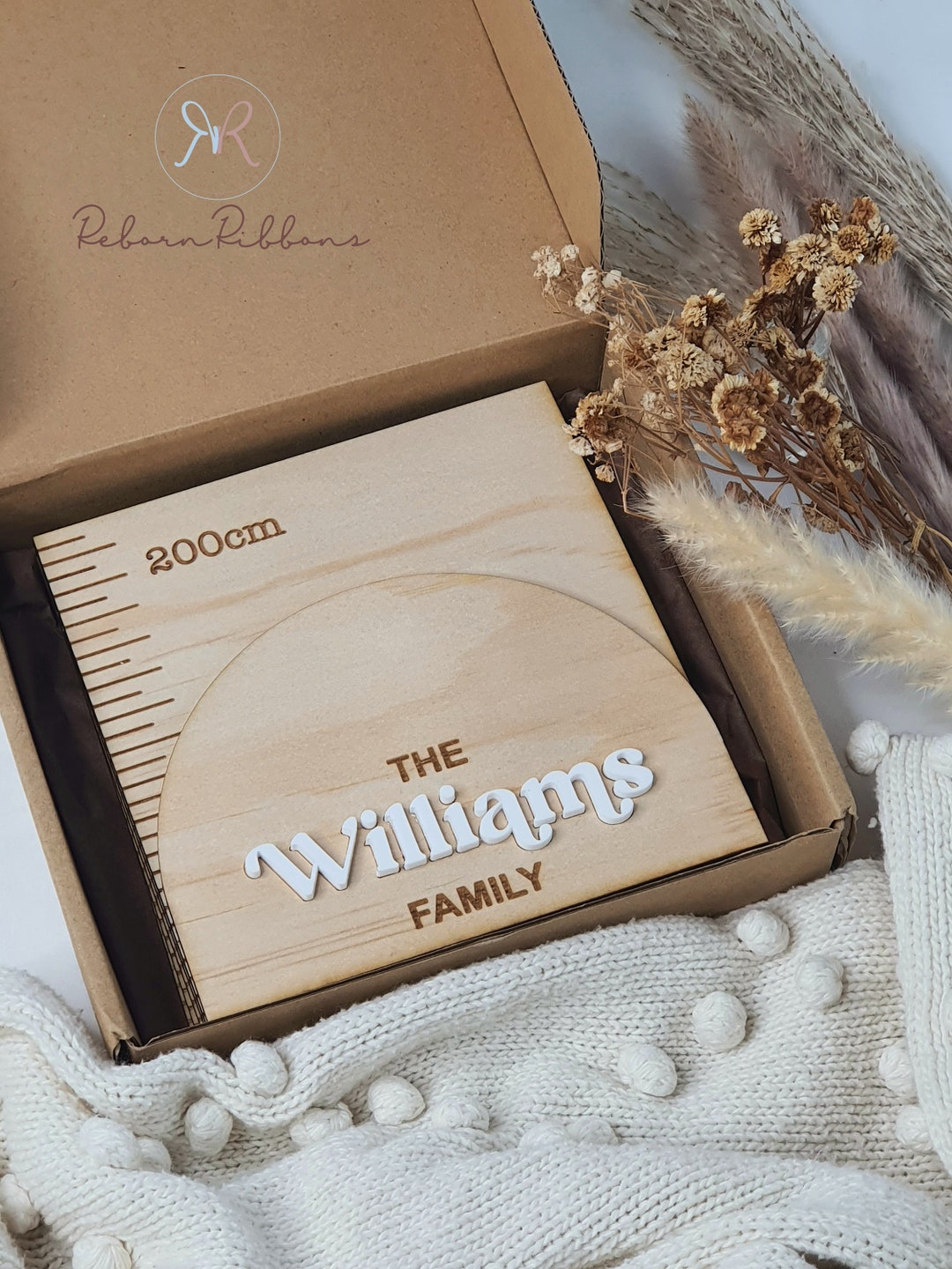 Personalised Height Chart | Family Height Ruler | Personalised Wooden ...