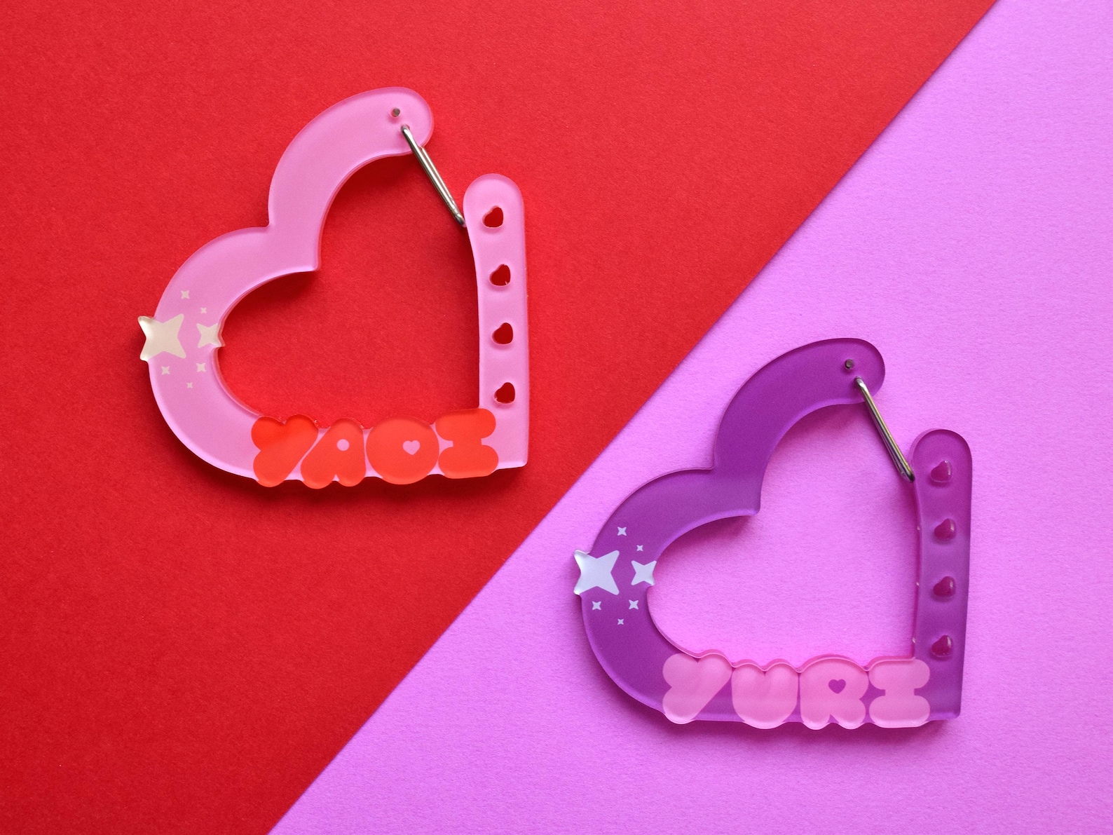 YAOI / YURI Heart Acrylic Carabiners - Etsy