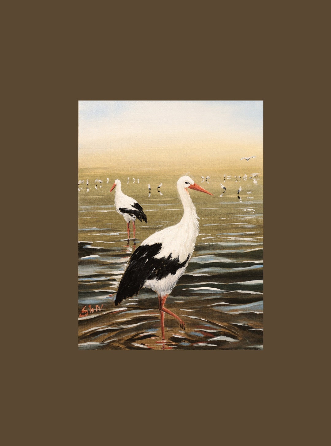 Storks Original Oil Painting - Etsy