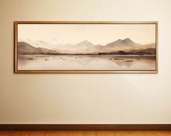 Panoramic Wall Art, Beach Landscape Painting, Instand Download - Etsy